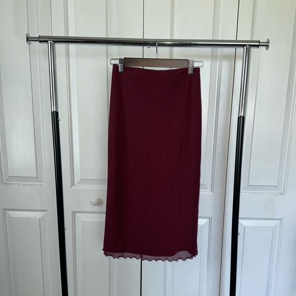 Forever 21 | Skirts | Dark Red Maxi Skirt | Poshmark